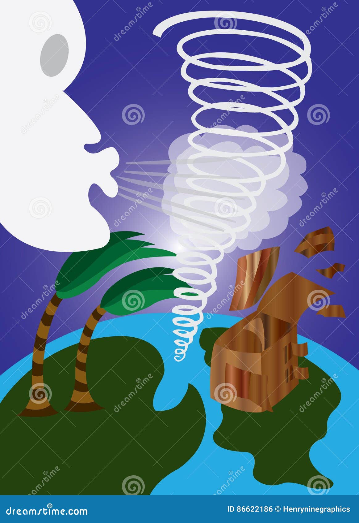 Winds Blowing Over stock vector. Illustration of tropical - 86622186