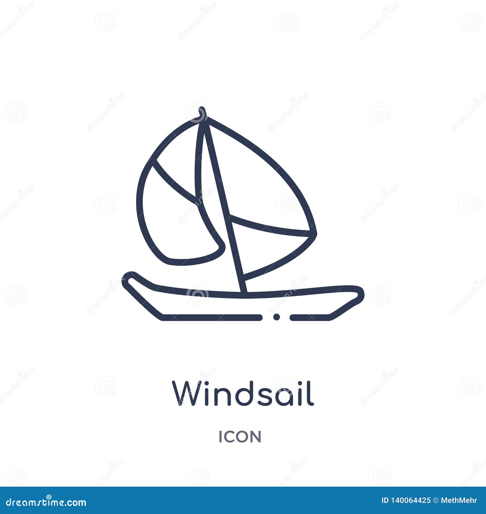 Windsail Icon from Nautical Outline Collection. Thin Line Windsail Icon ...