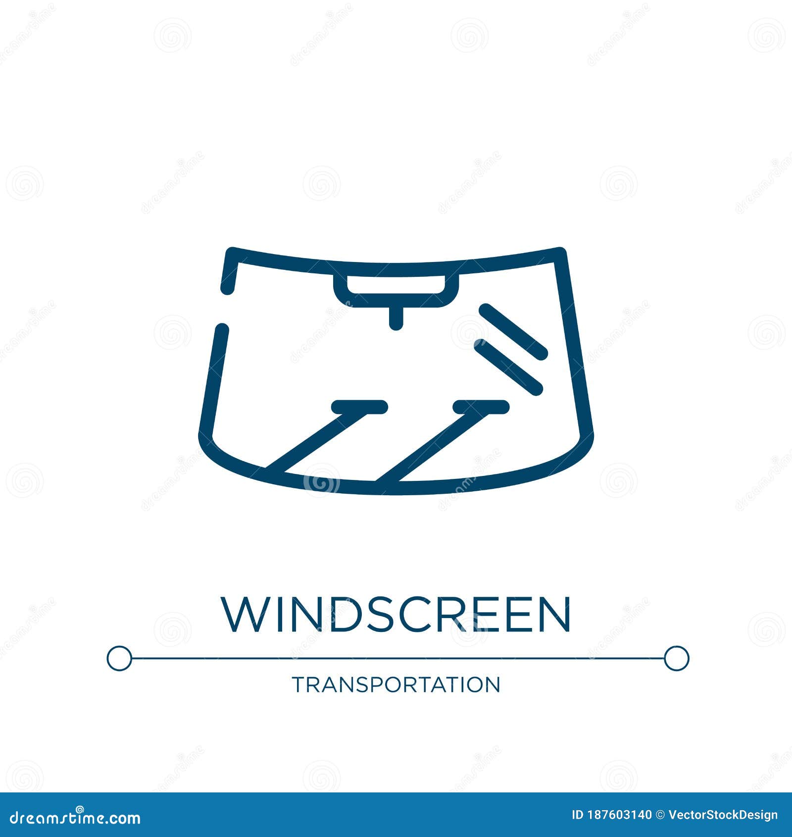 Windscreen Icon. Linear Vector Illustration from Car Engine Collection ...
