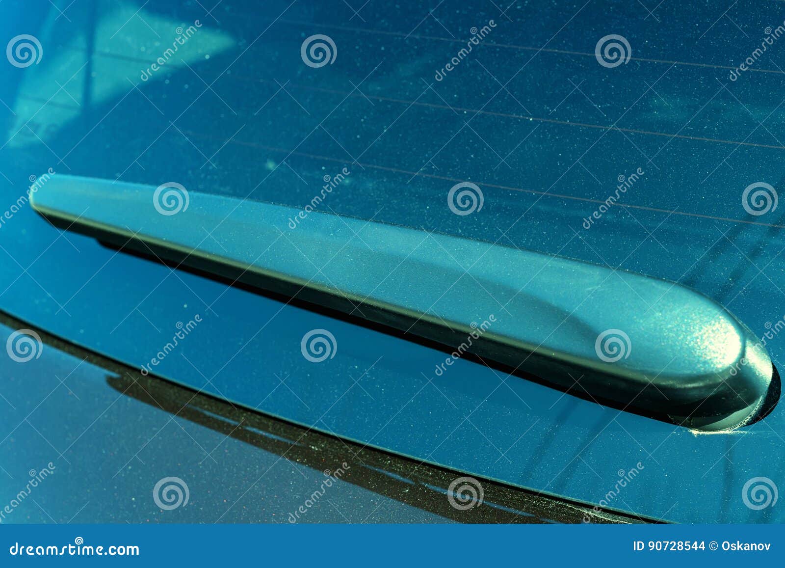 Windscreen wiper on car stock photo. Image of reflection - 90728544