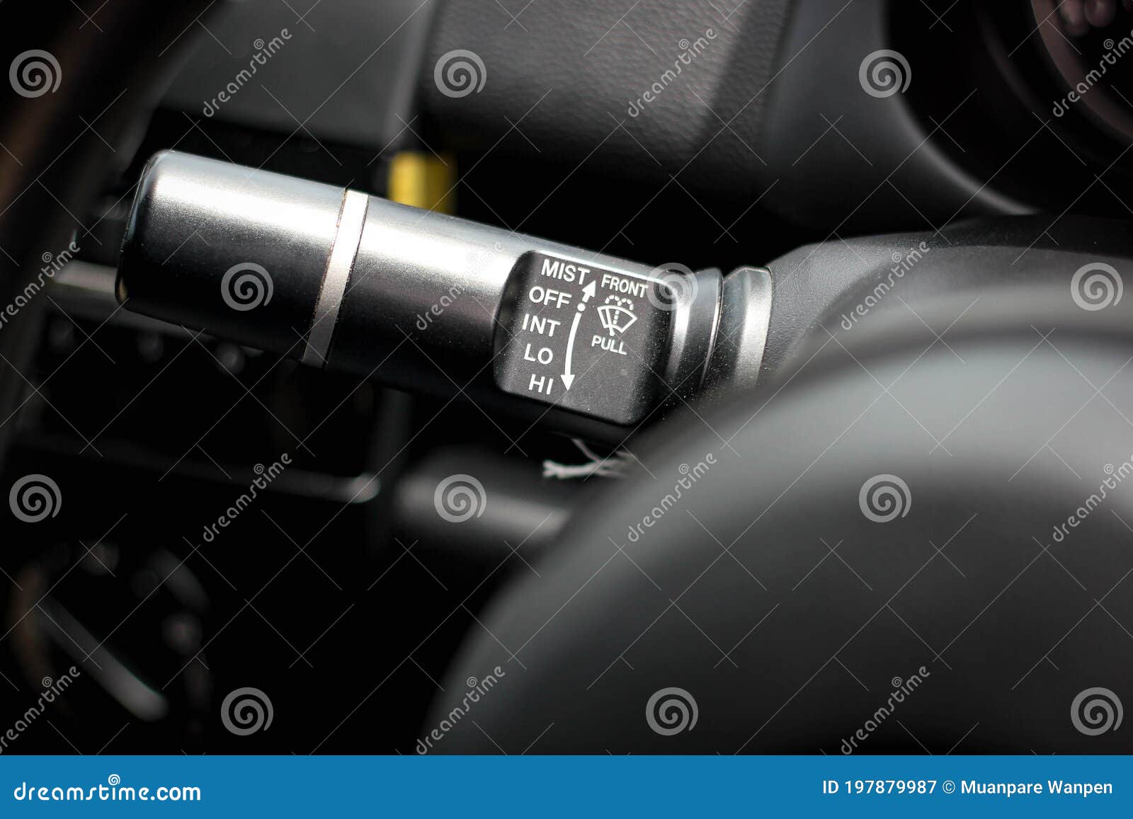 Windscreen Wiper Control Switch in Car. Wipers Control. Modern Car ...