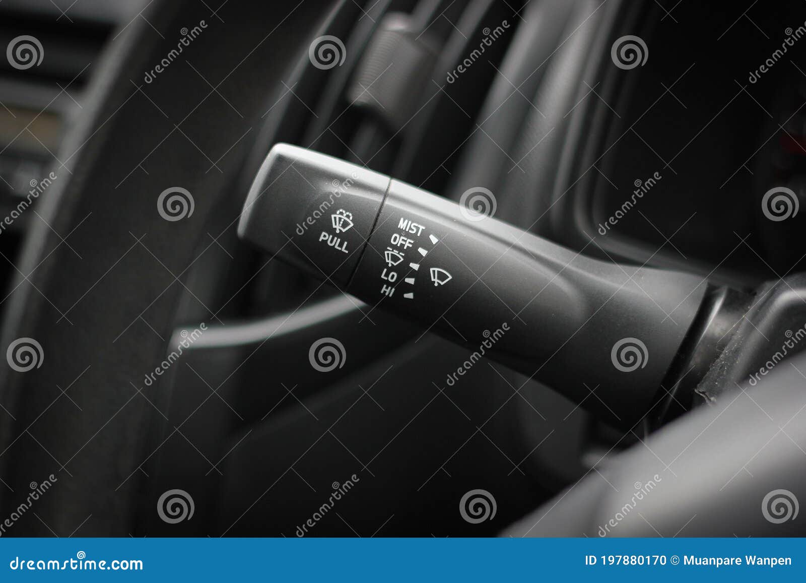 Windscreen Wiper Control Switch in Car. Wipers Control. Modern Car ...
