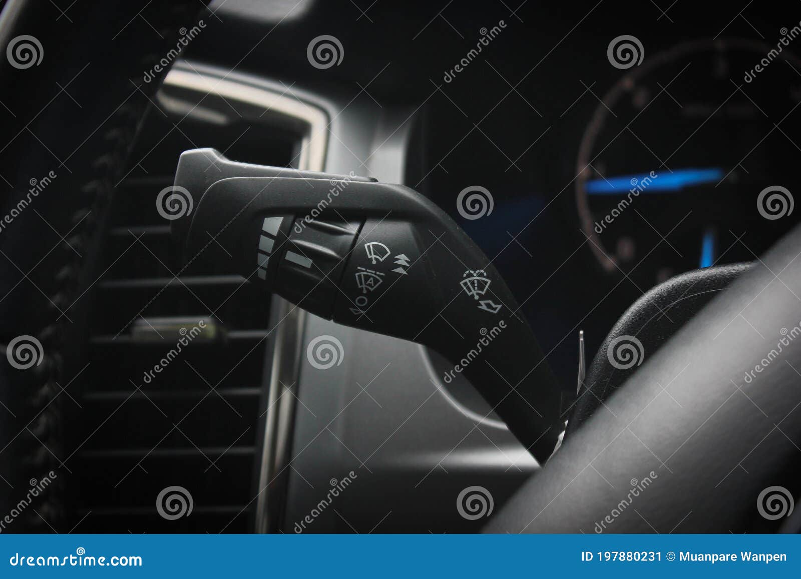 Windscreen Wiper Control Switch in Car. Wipers Control. Modern Car ...