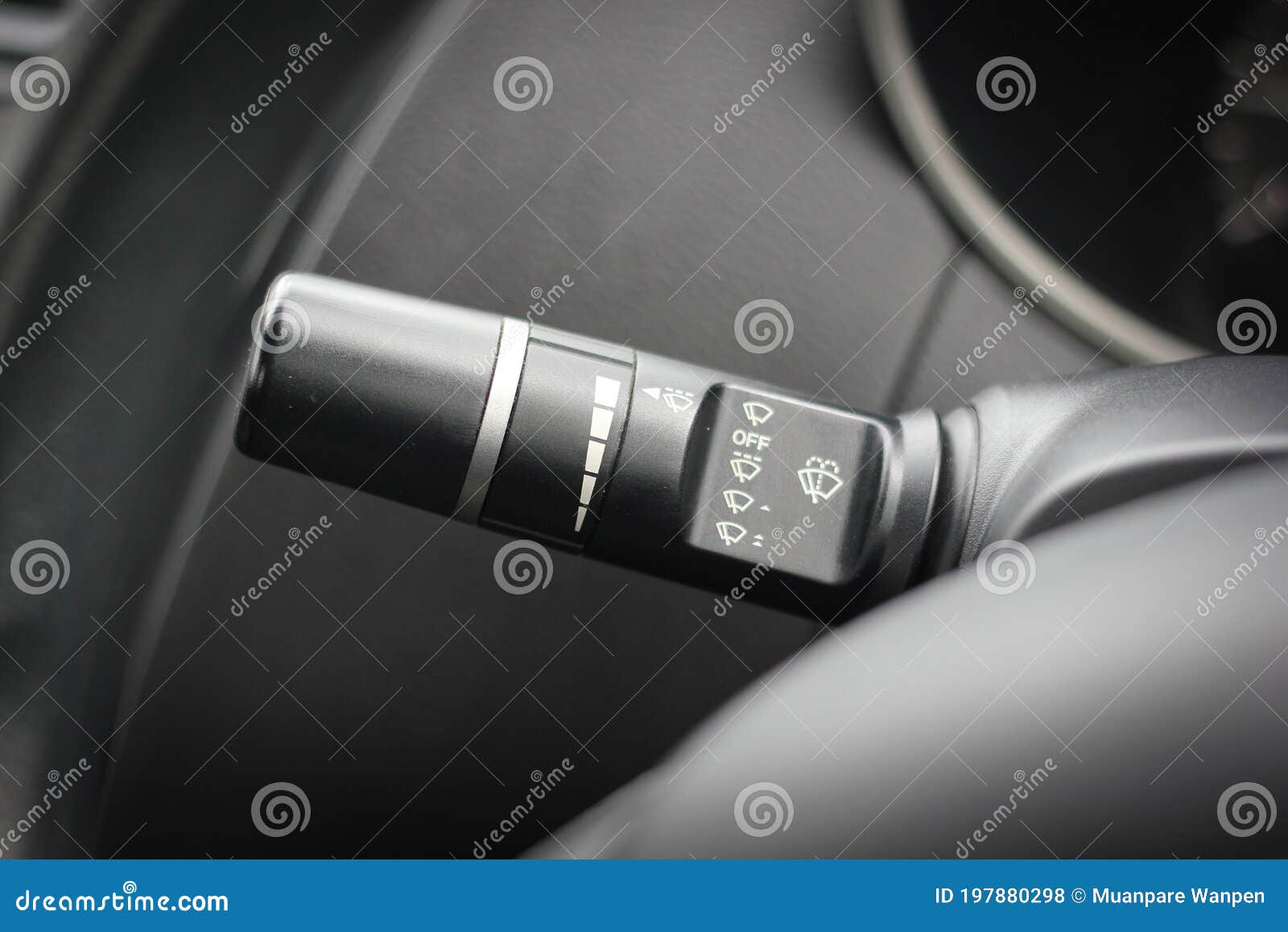 Windscreen Wiper Control Switch in Car. Wipers Control. Modern Car ...