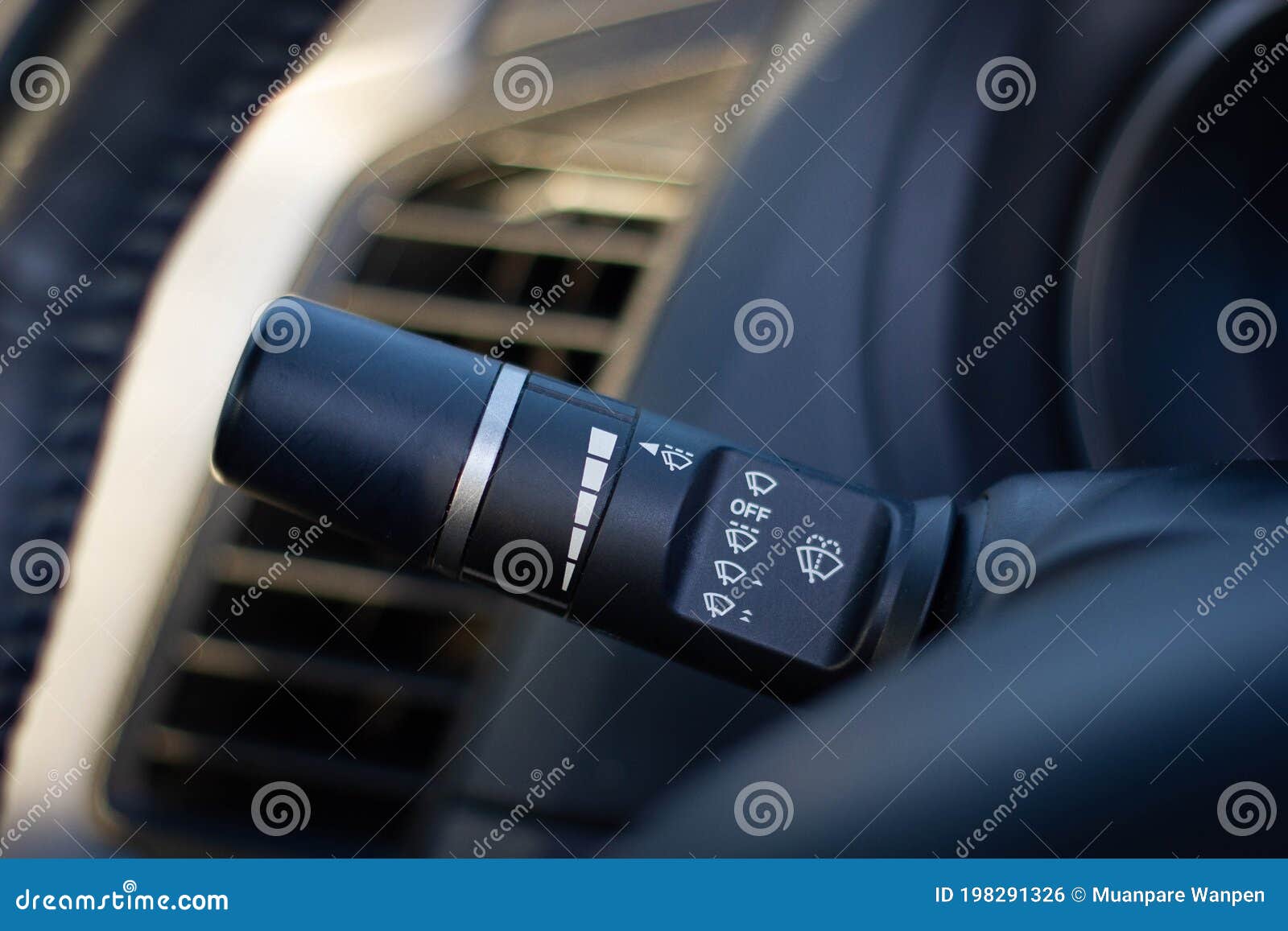 Windscreen Wiper Control Switch in Car. Wipers Control. Modern Car ...