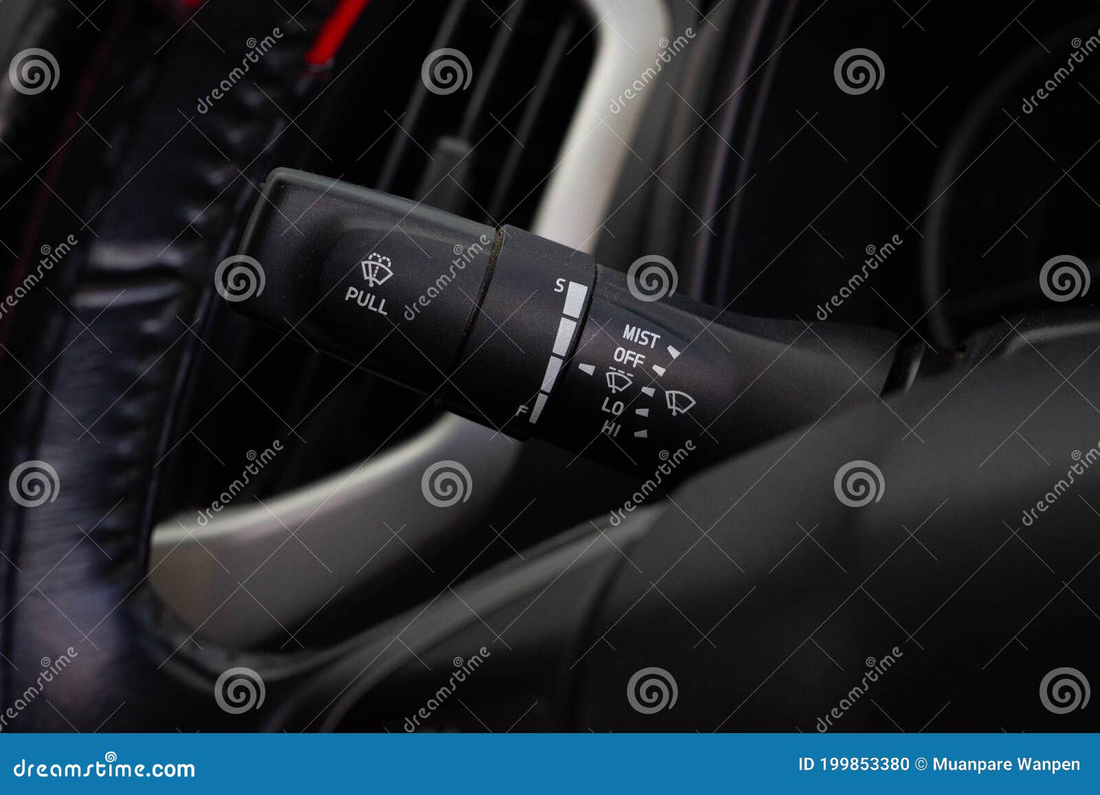 Windscreen Wiper Control Switch in Car. Wipers Control. Modern Car ...