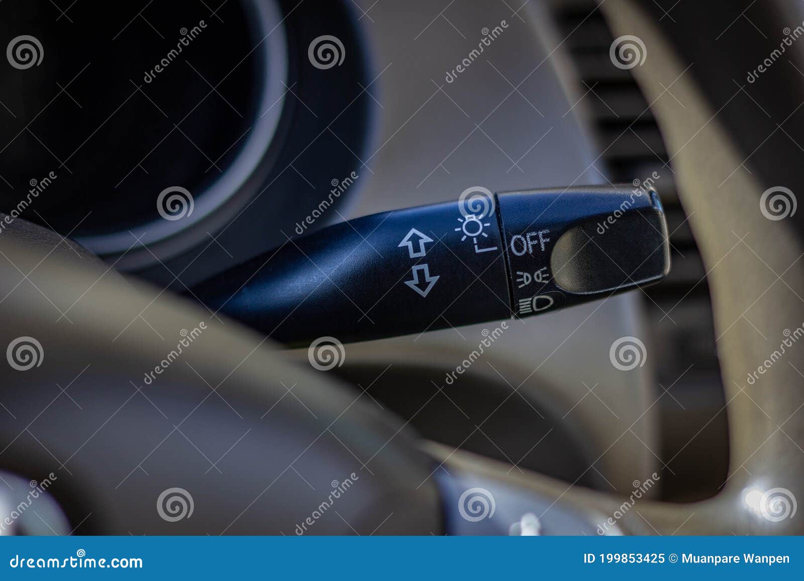 Windscreen Wiper Control Switch in Car. Wipers Control. Modern Car ...