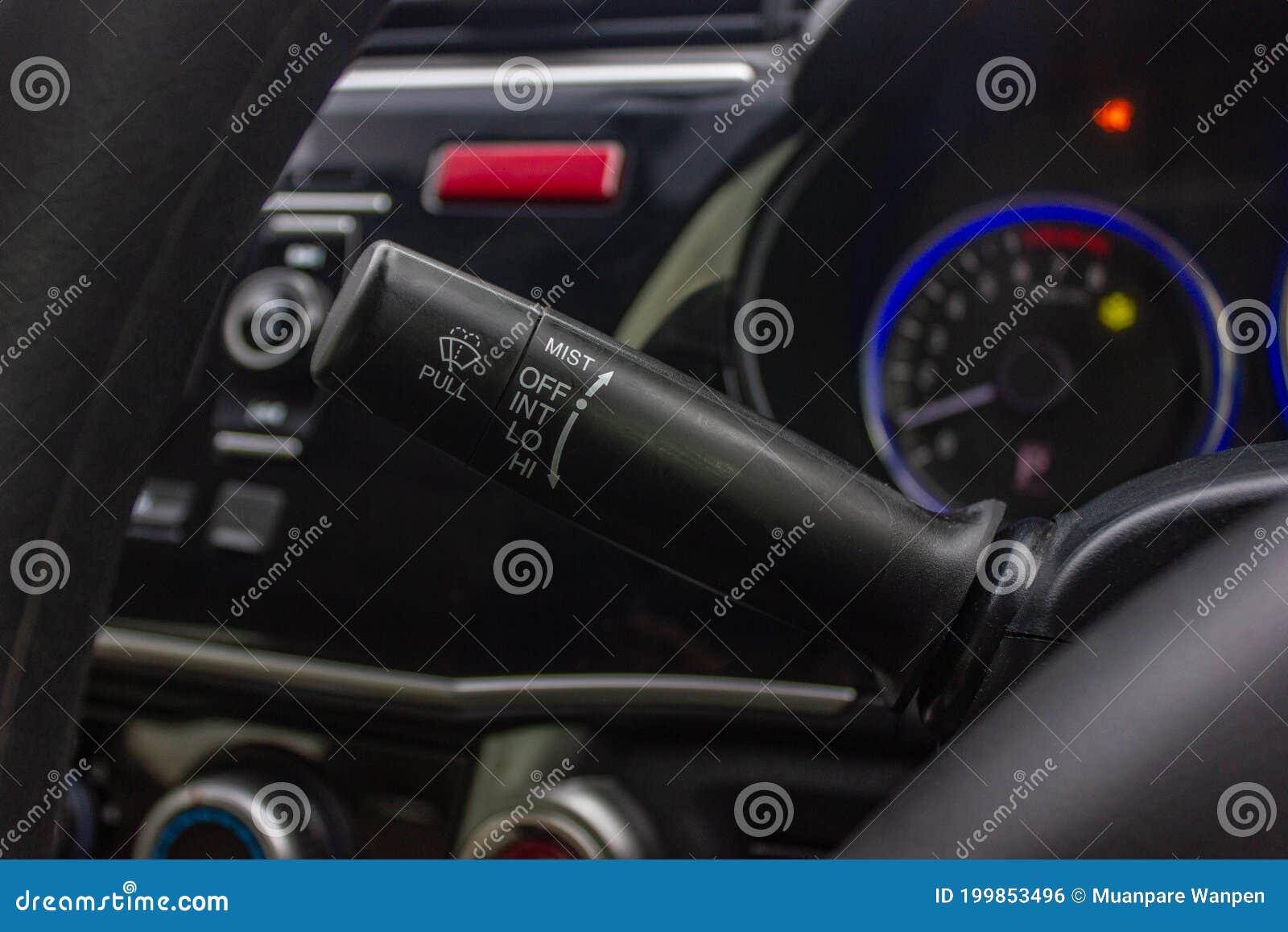 Windscreen Wiper Control Switch in Car. Wipers Control. Modern Car ...