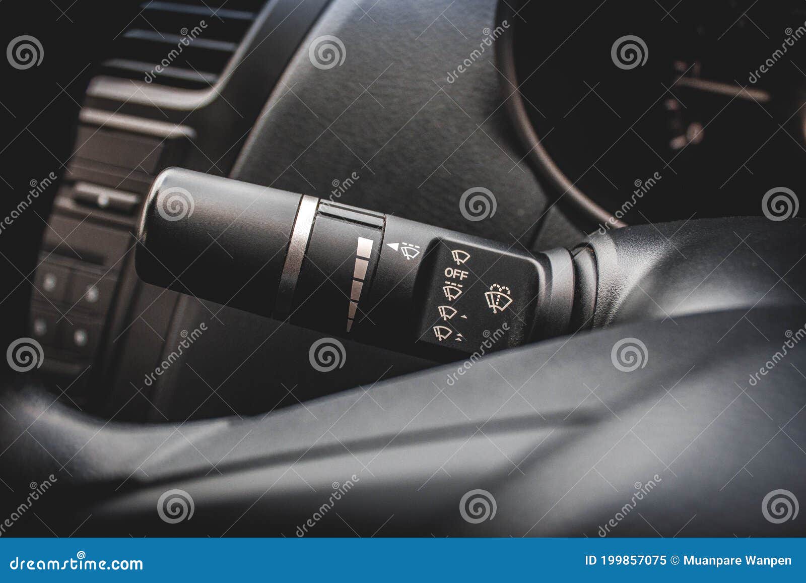 Windscreen Wiper Control Switch in Car. Wipers Control. Modern Car ...