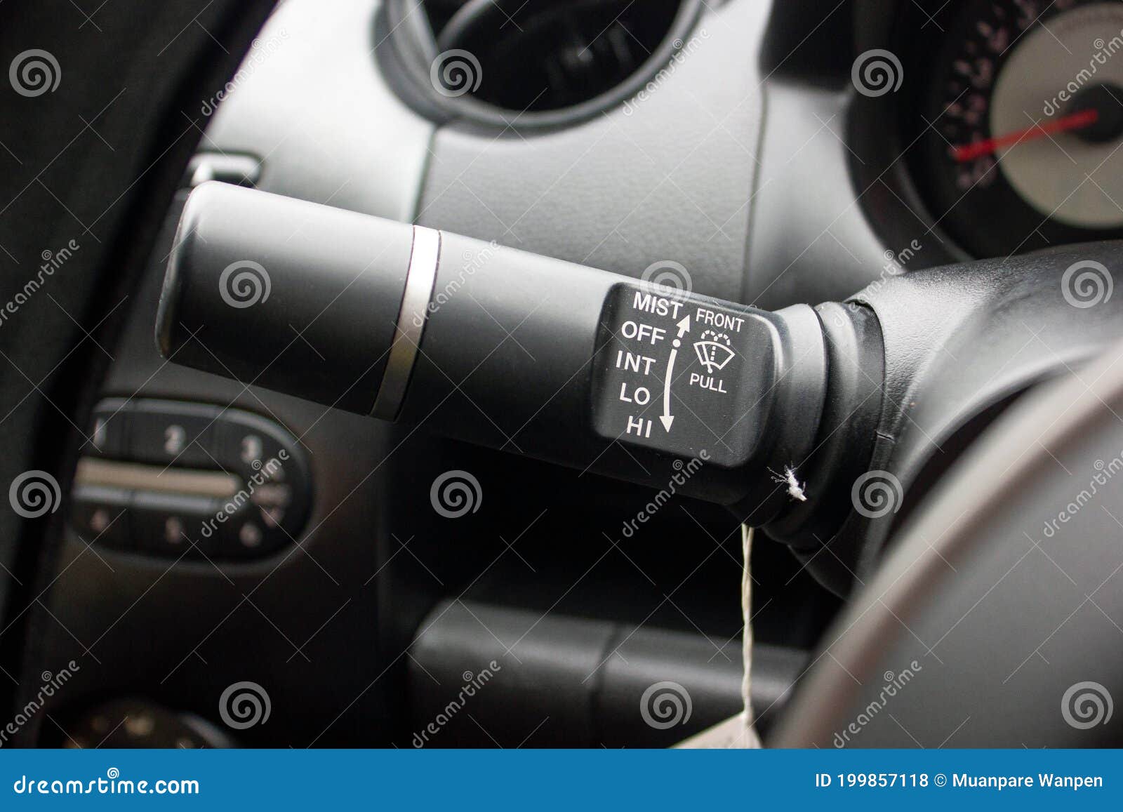 Windscreen Wiper Control Switch in Car. Wipers Control. Modern Car ...