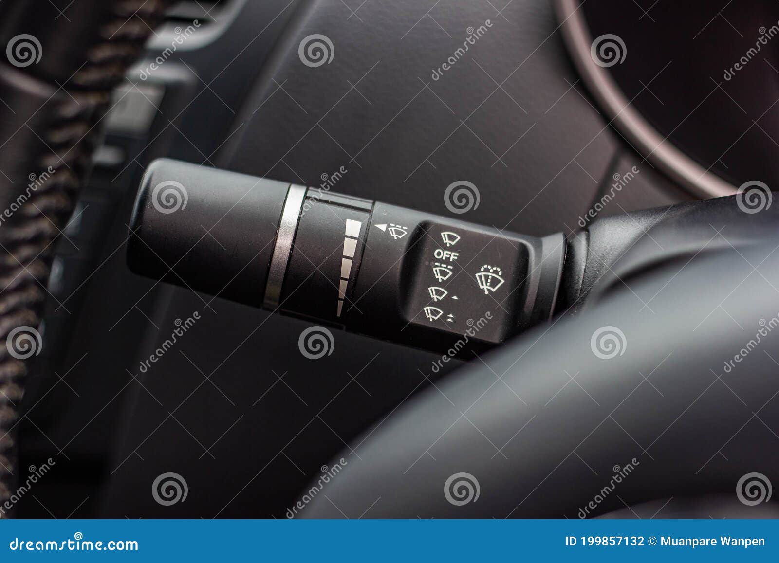 Windscreen Wiper Control Switch in Car. Wipers Control. Modern Car ...