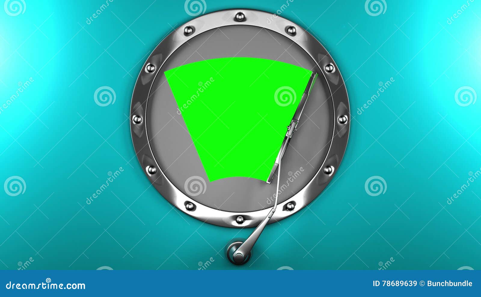 Windscreen Wiper on Porthole 4K, Green Screen, Seamless Loop. Stock ...