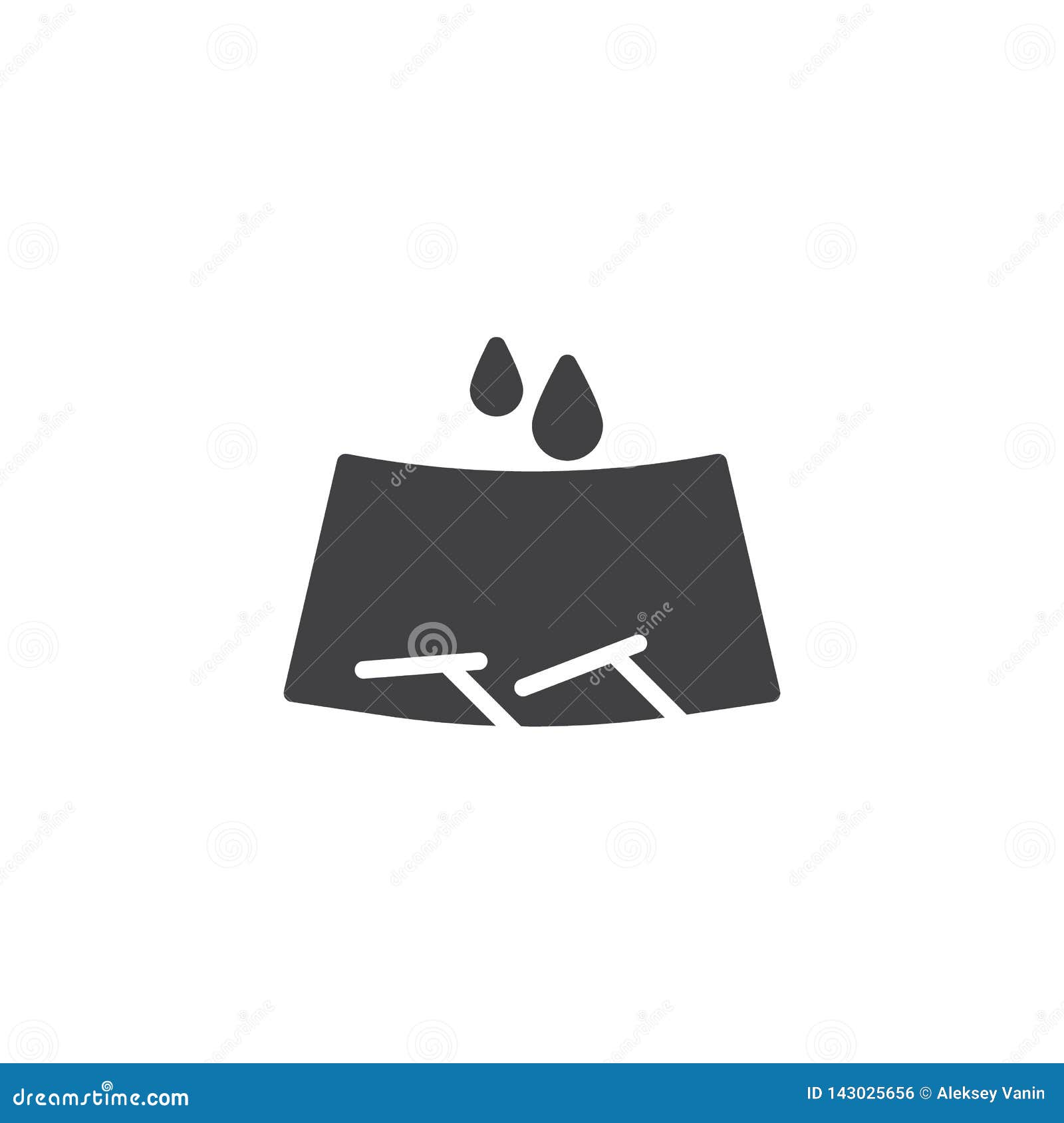 Windscreen Wipers and Rain Drops Vector Icon Stock Vector ...