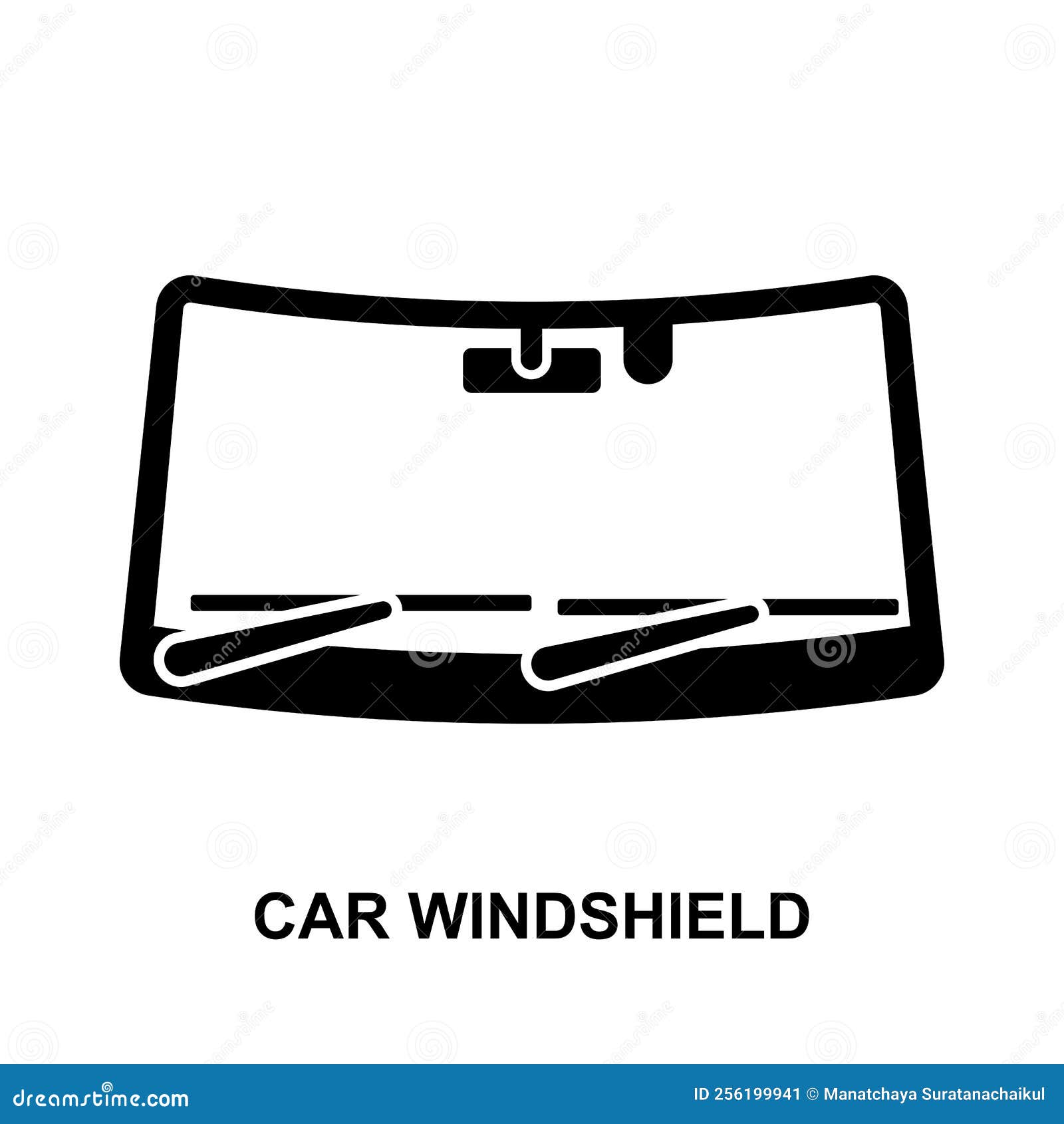 Windshield Car Glass Icon Isolated on White Background. Stock ...