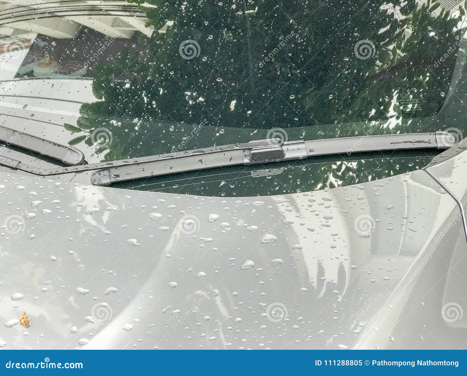 Windshield of the Car after Raining Stock Image - Image of road ...