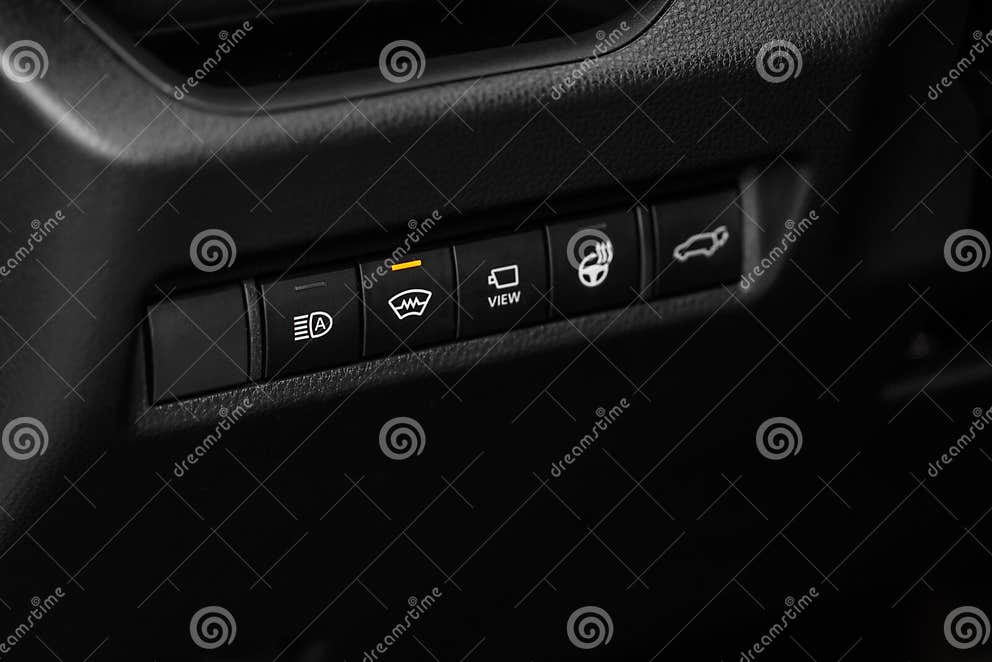 Windshield defrost button. stock image. Image of close - 235276311