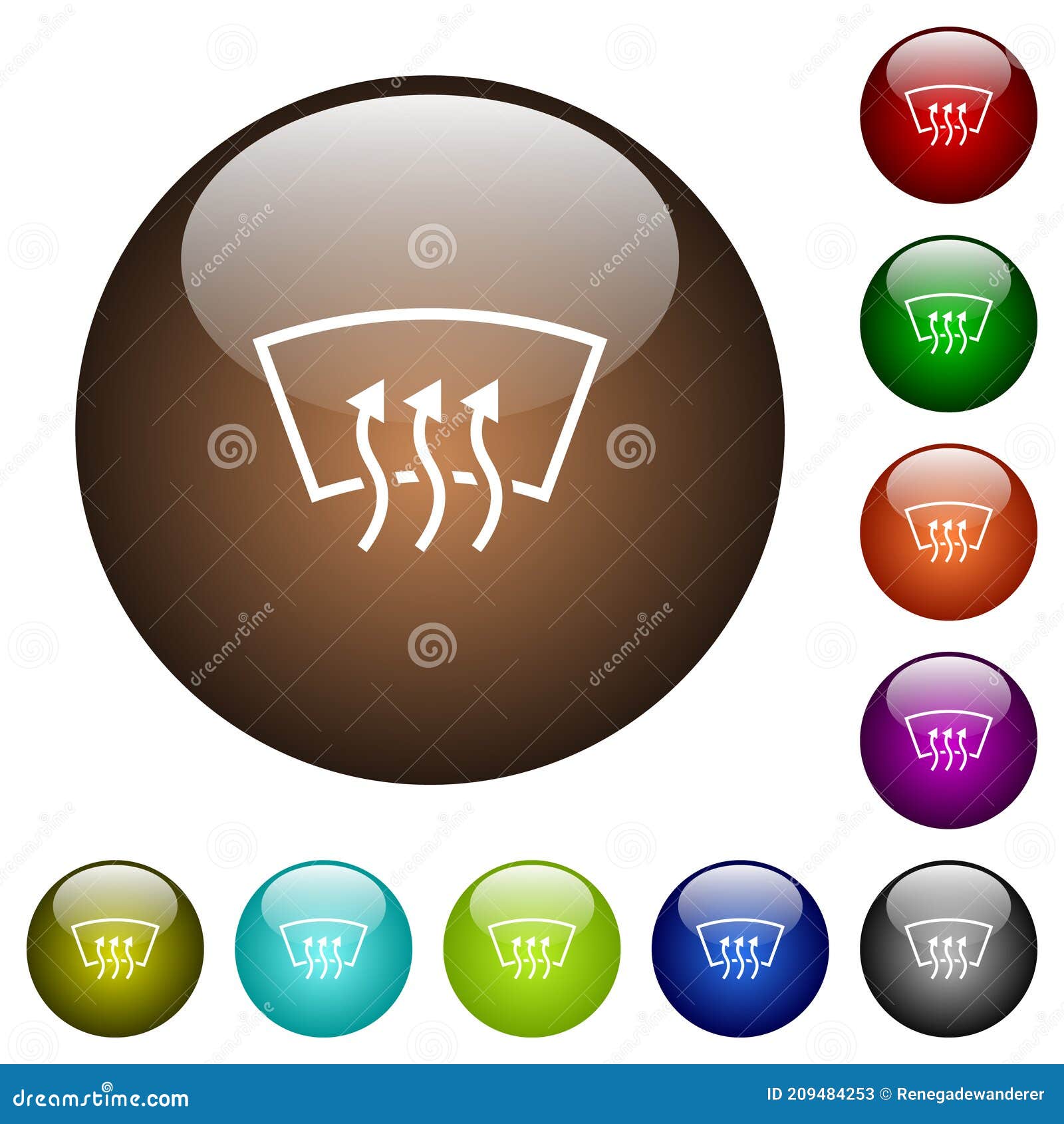 Windshield Defrost Color Glass Buttons Stock Vector - Illustration of ...
