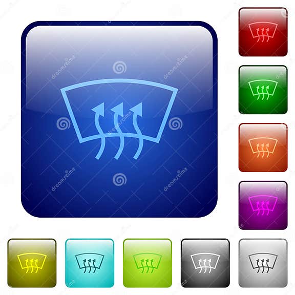 Windshield Defrost Color Square Buttons Stock Vector - Illustration of ...
