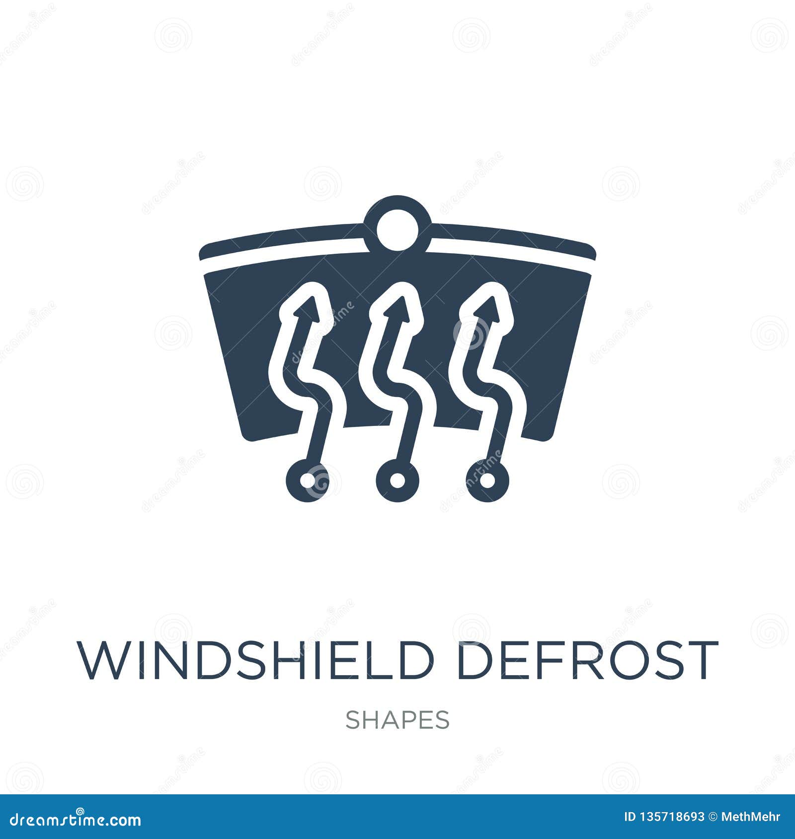 Windshield Defrost Icon in Trendy Design Style. Windshield Defrost Icon ...
