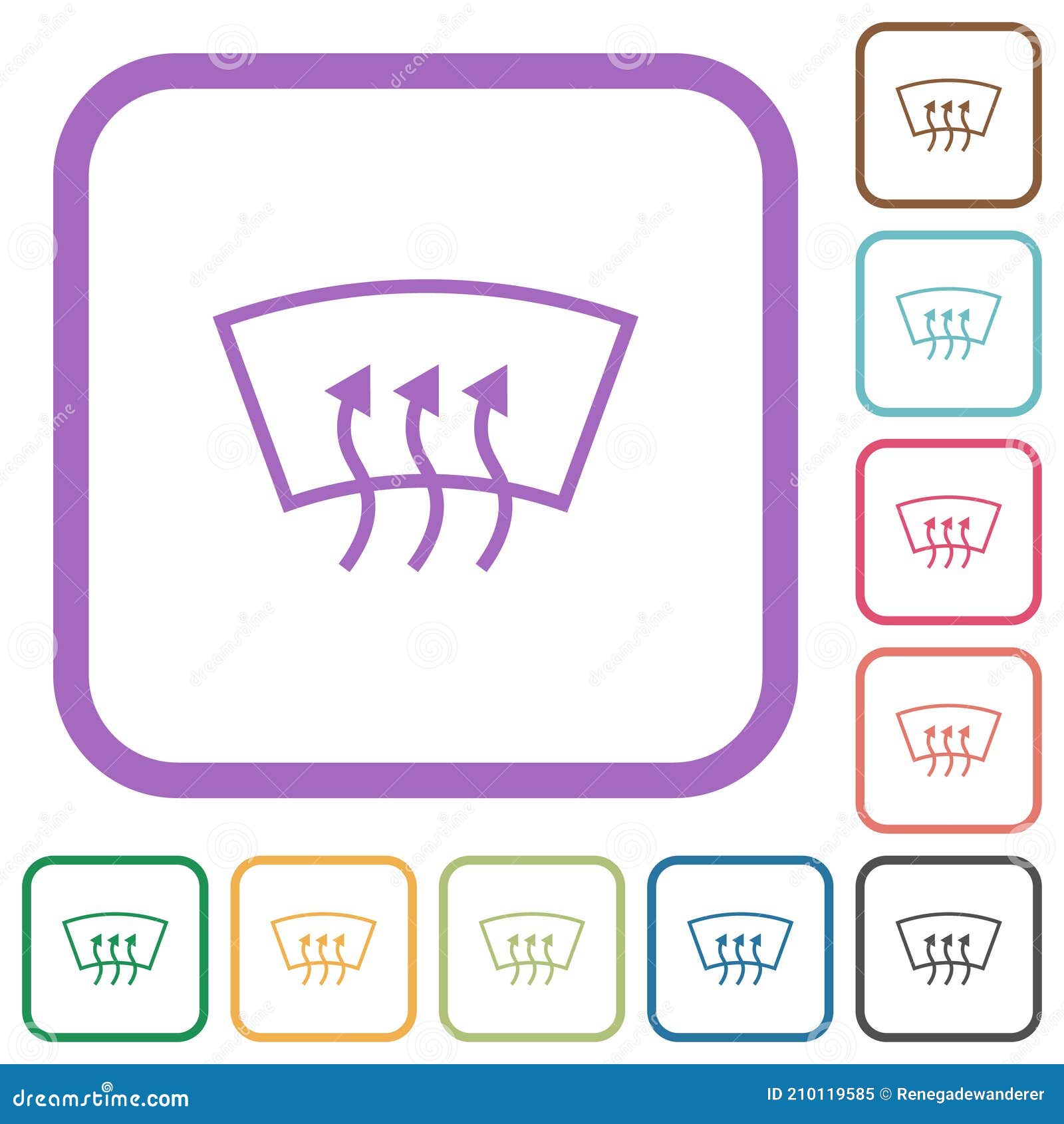 Windshield Defrost Simple Icons Stock Vector - Illustration of ...