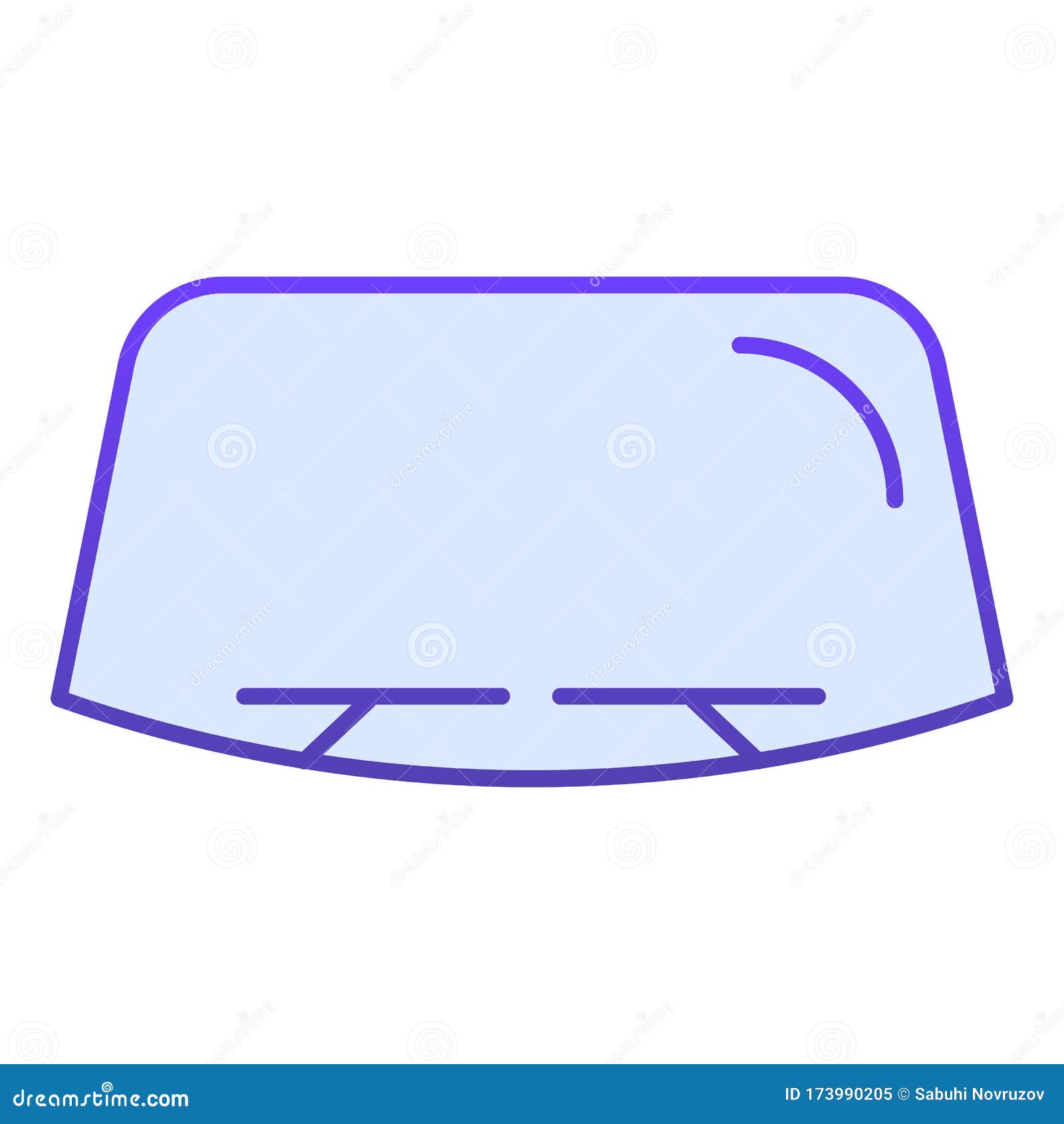 Windshield Flat Icon. Car Window Vector Illustration Isolated on White ...