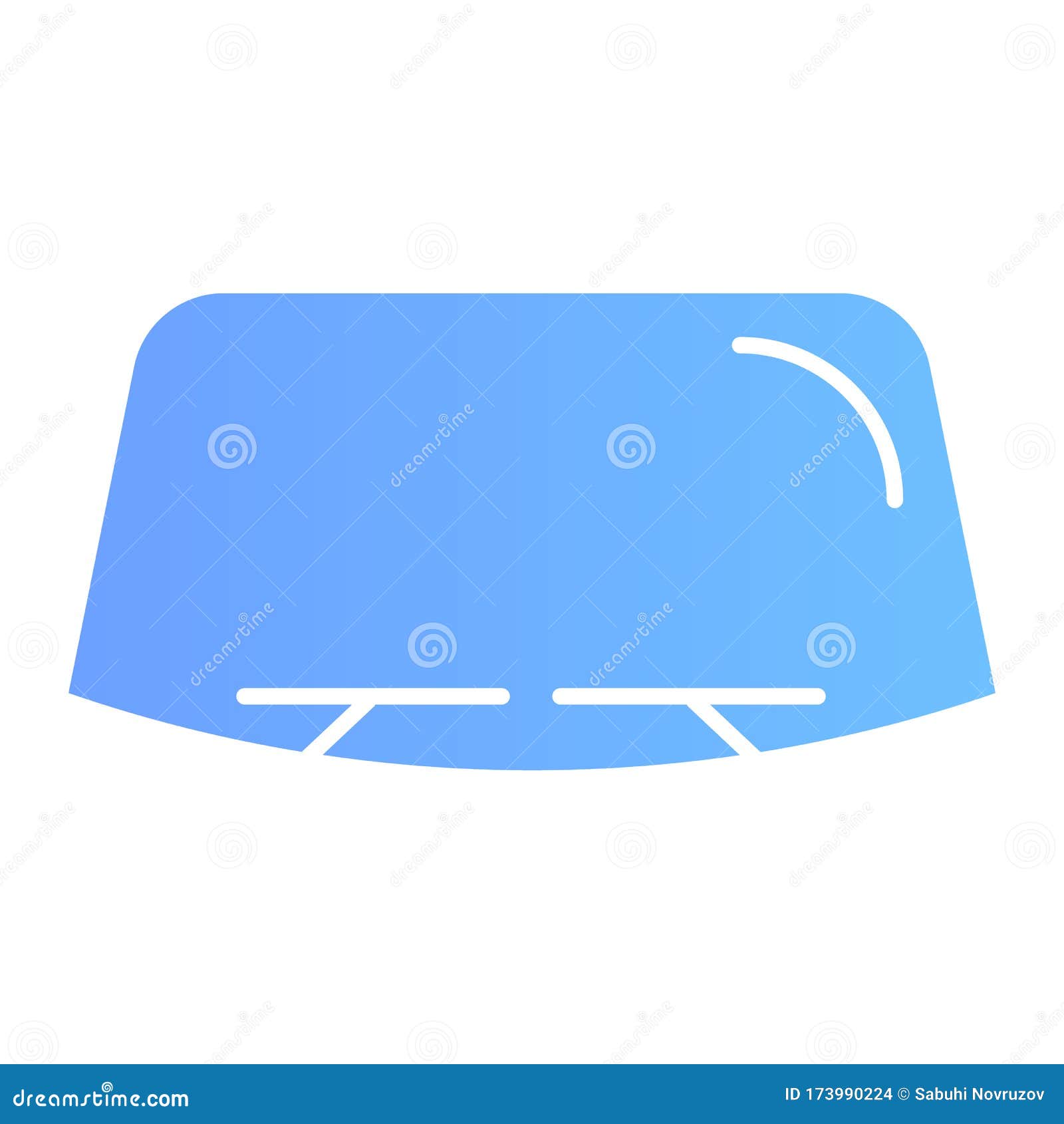 Windshield Flat Icon. Car Window Vector Illustration Isolated on White ...