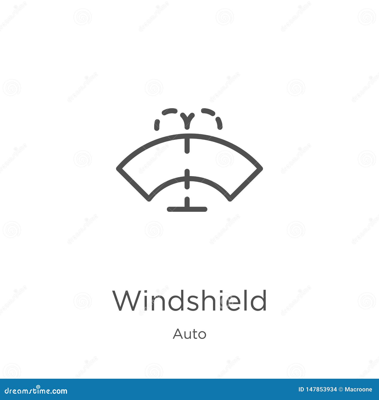 Windshield Icon Vector from Auto Collection. Thin Line Windshield ...