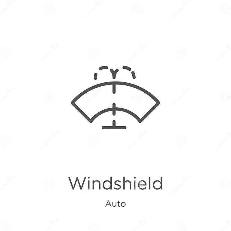Windshield Icon Vector from Auto Collection. Thin Line Windshield ...