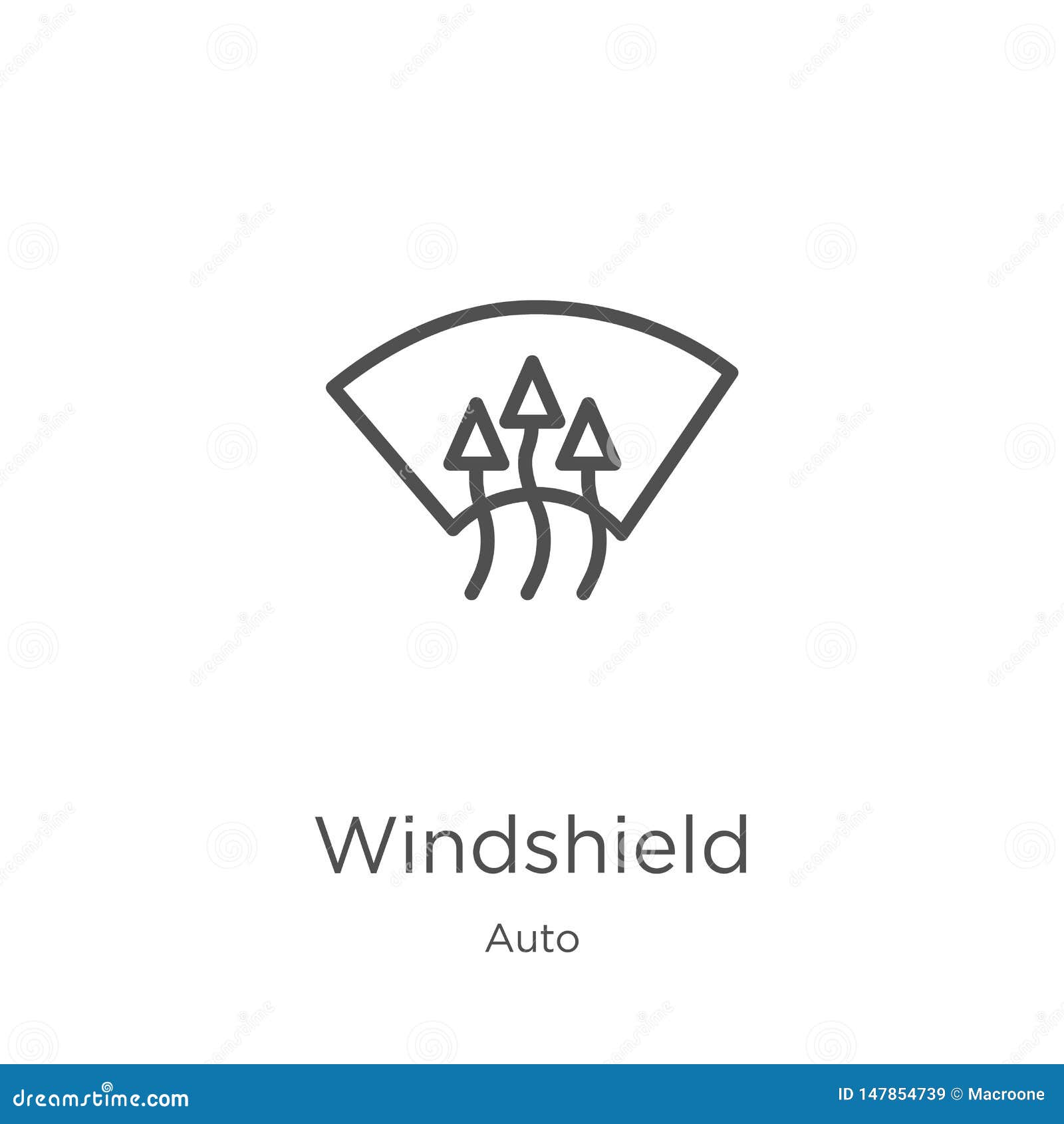 Windshield Icon Vector from Auto Collection. Thin Line Windshield ...
