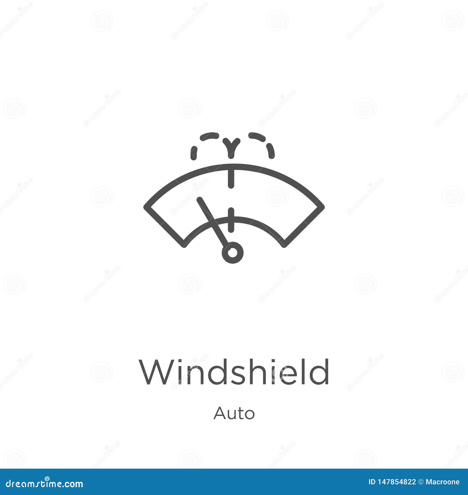 Windshield Icon Vector from Auto Collection. Thin Line Windshield ...
