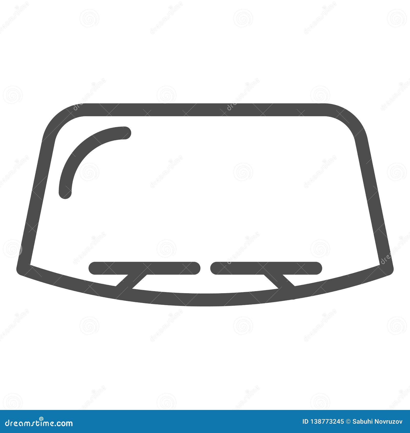 Windshield Line Icon. Car Window Vector Illustration Isolated on White ...