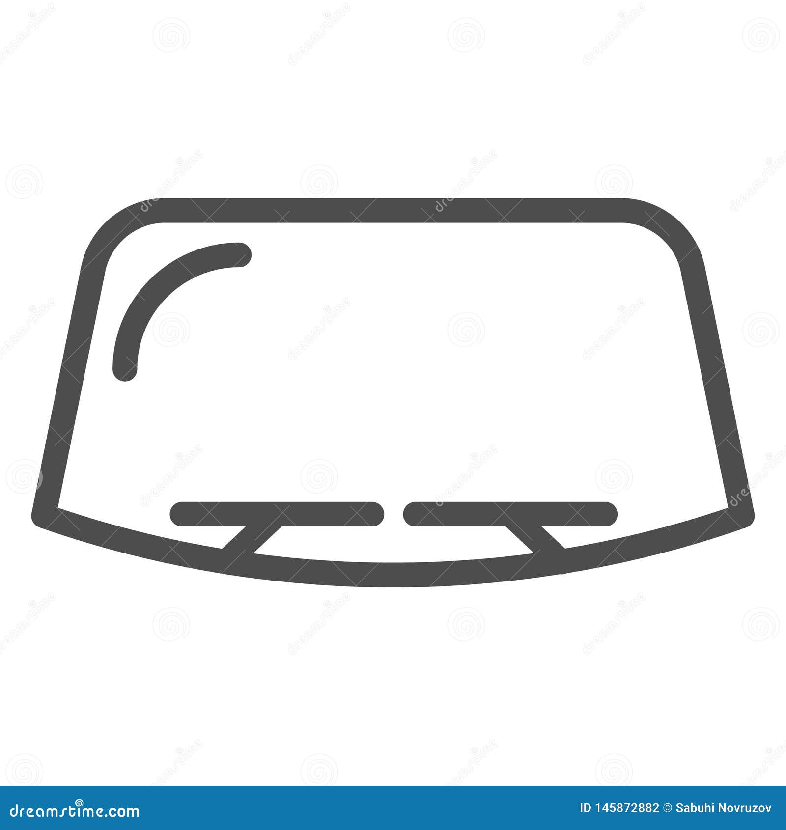 Windshield Line Icon. Car Window Vector Illustration Isolated on White ...
