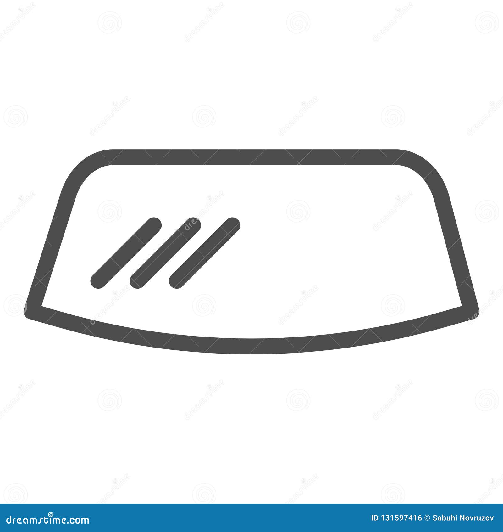 Outline Windshield Defrost Vector Icon. Isolated Black Simple Line ...