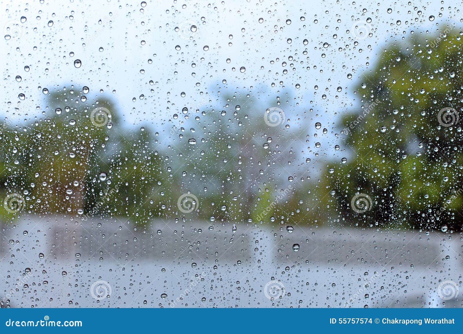 Windshield Rain Drop on Car Window. Stock Photo - Image of traffic ...