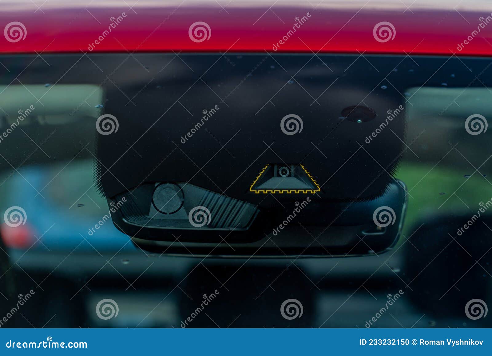 Windshield Rain and Light Sensors of Modern Car. Stock Photo - Image of ...