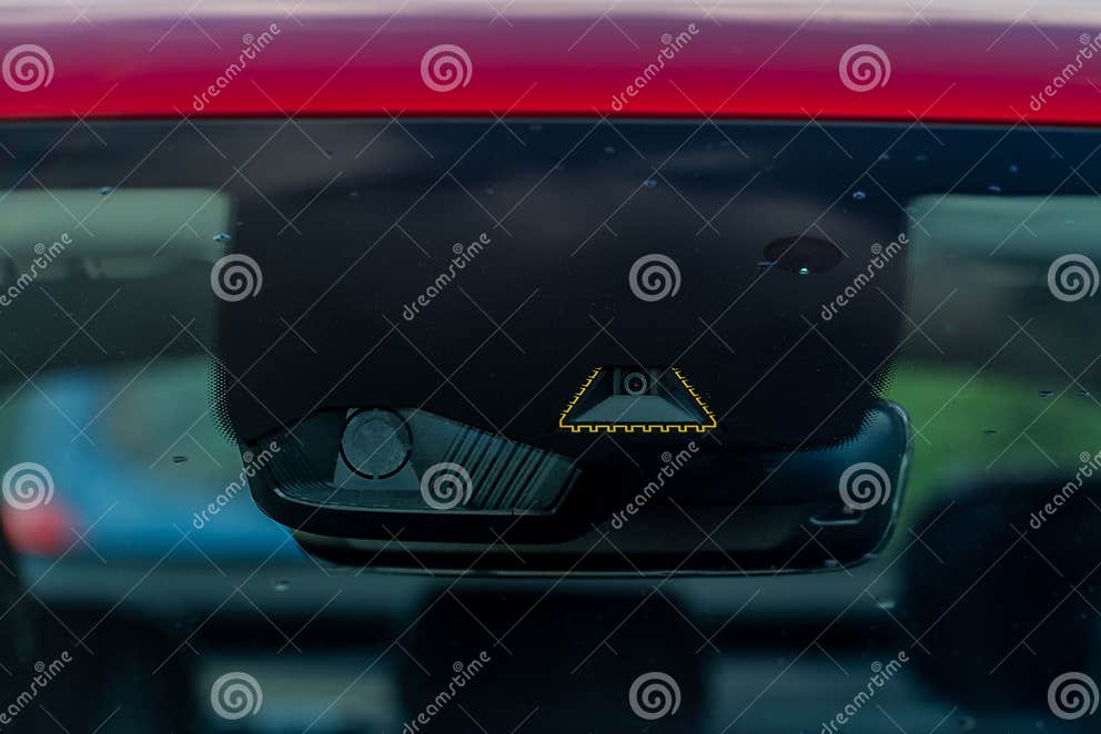 Windshield Rain and Light Sensors of Modern Car. Stock Photo - Image of ...