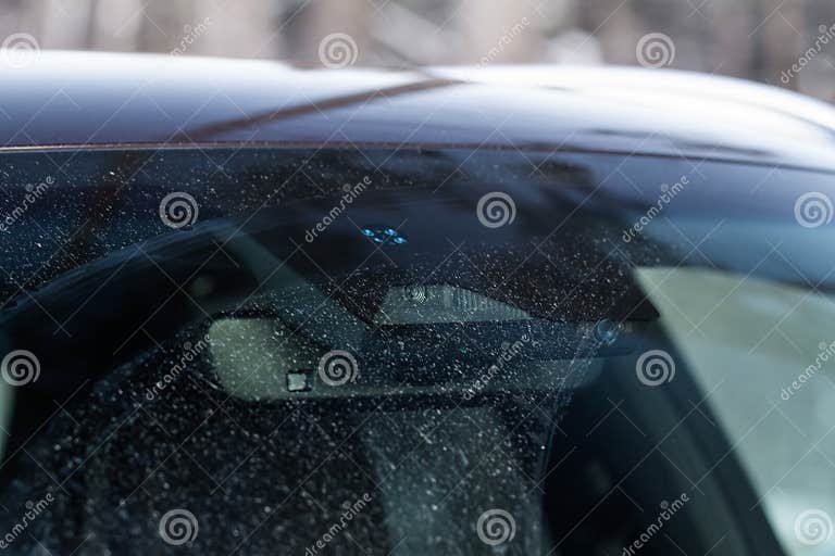 Windshield Rain and Light Sensors of Modern Car. Stock Image - Image of ...