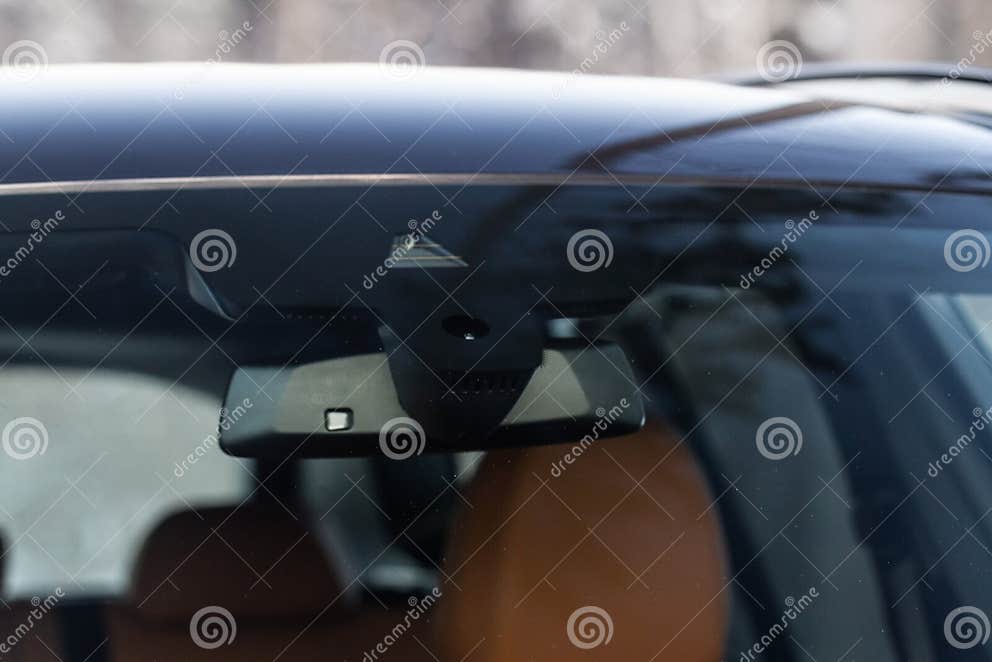 Windshield Rain and Light Sensors of Modern Car. Stock Photo - Image of ...