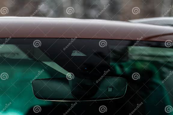 Windshield Rain and Light Sensors of Modern Car. Stock Image - Image of ...