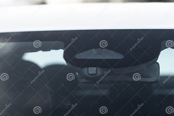 Windshield Rain and Light Sensors of Modern Car. Stock Image - Image of ...