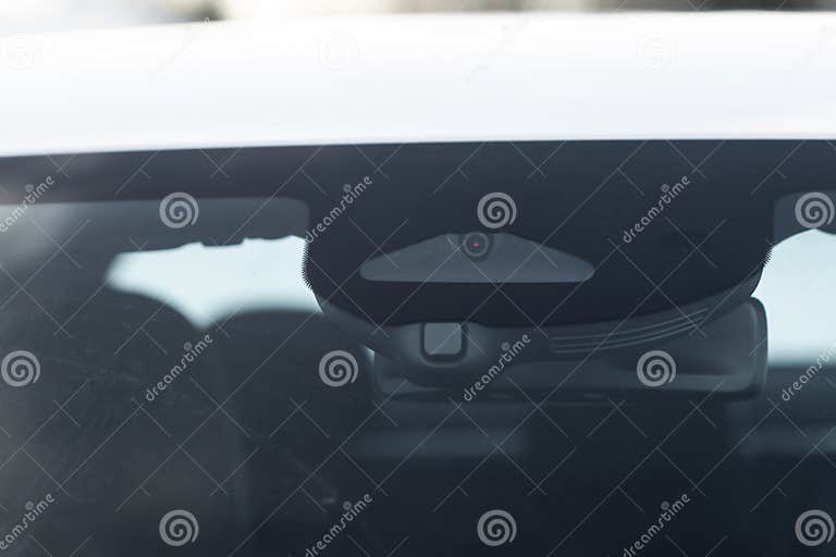 Windshield Rain and Light Sensors of Modern Car. Stock Image - Image of ...