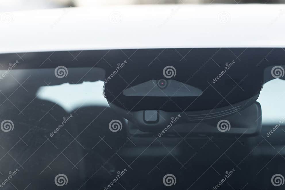 Windshield Rain and Light Sensors of Modern Car. Stock Image - Image of ...