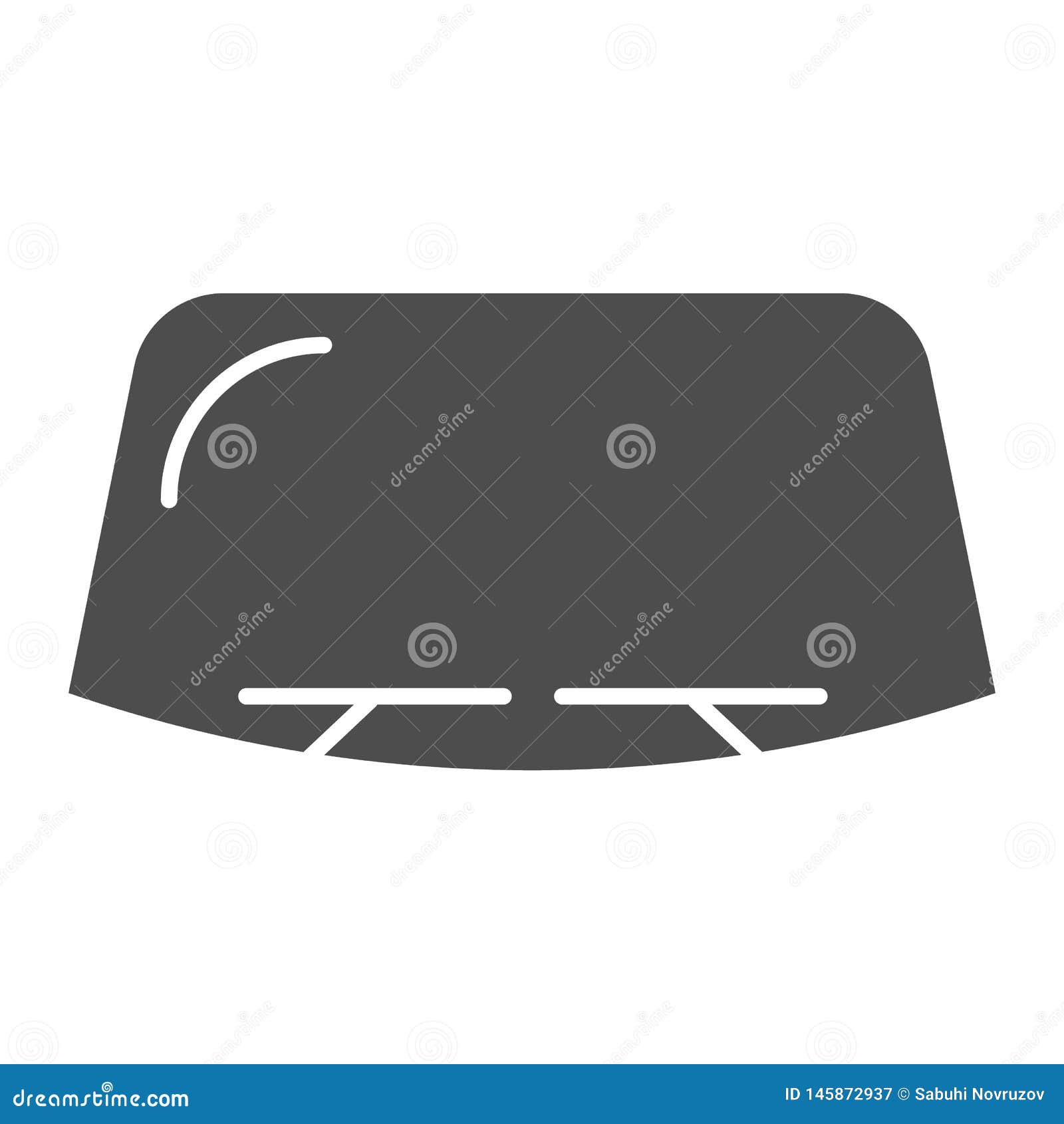 Windshield Solid Icon. Car Window Vector Illustration Isolated on White ...