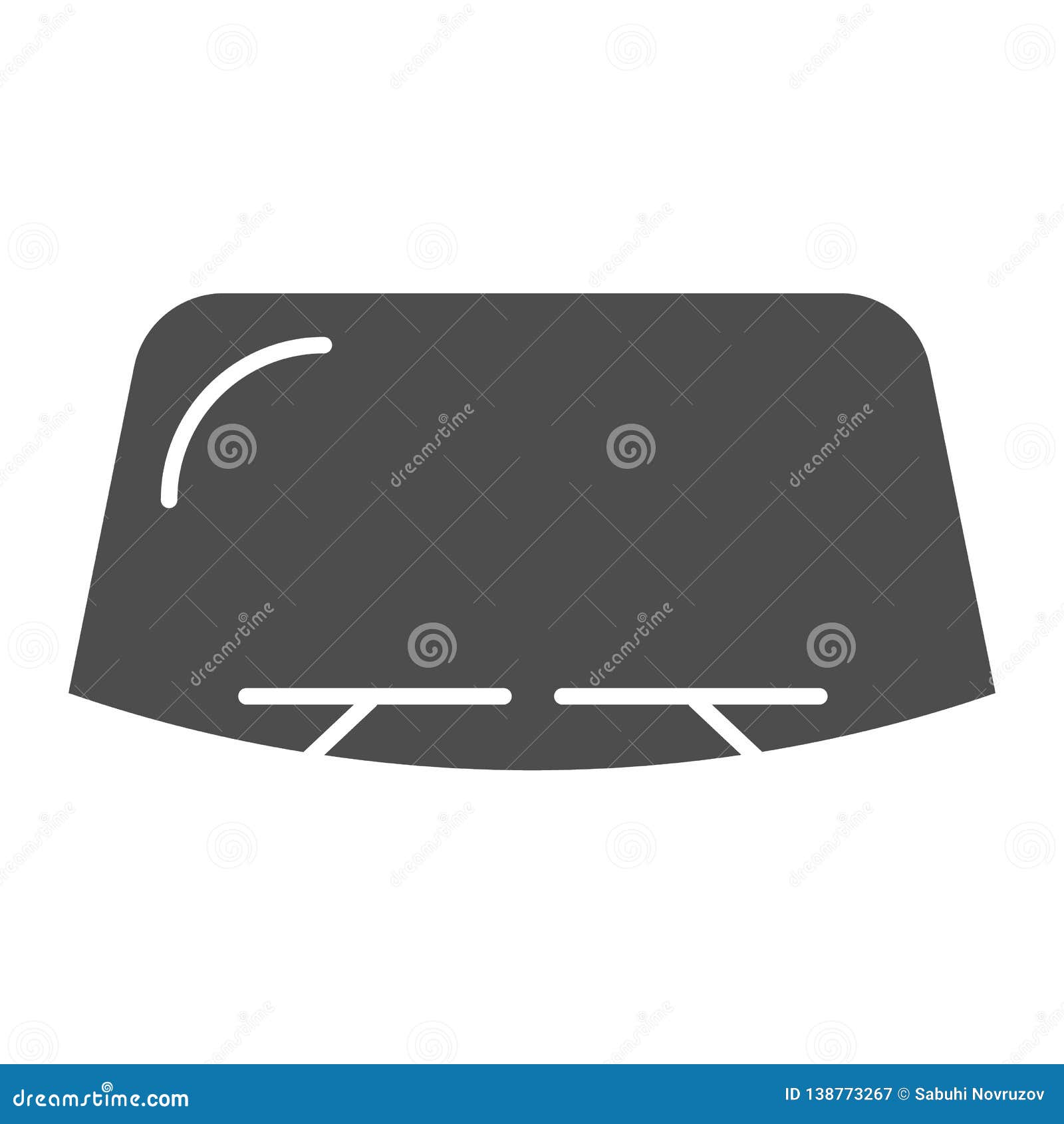 Windshield Solid Icon. Car Window Vector Illustration Isolated on White ...