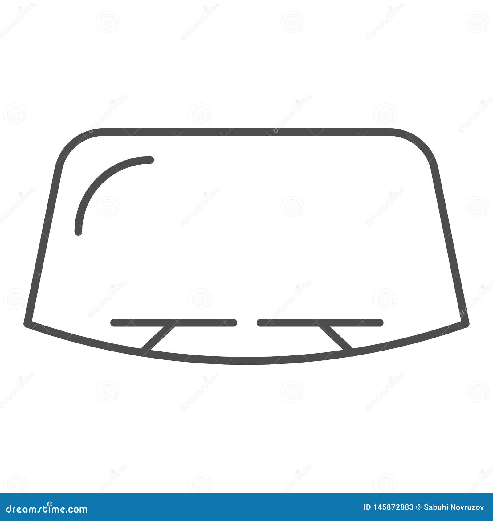 Windshield Thin Line Icon. Car Window Vector Illustration Isolated on ...