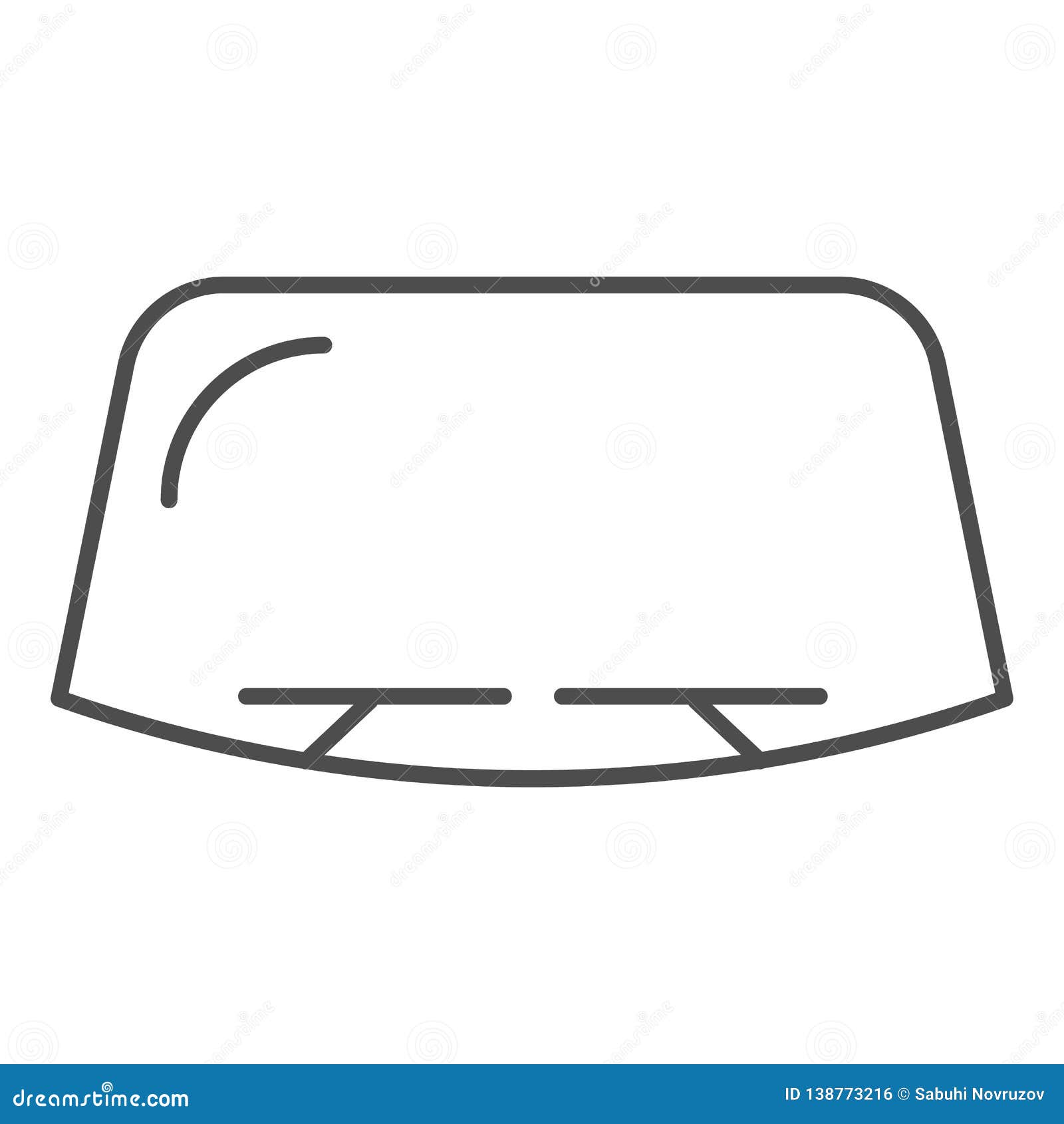 Windshield Thin Line Icon. Car Window Vector Illustration Isolated on ...