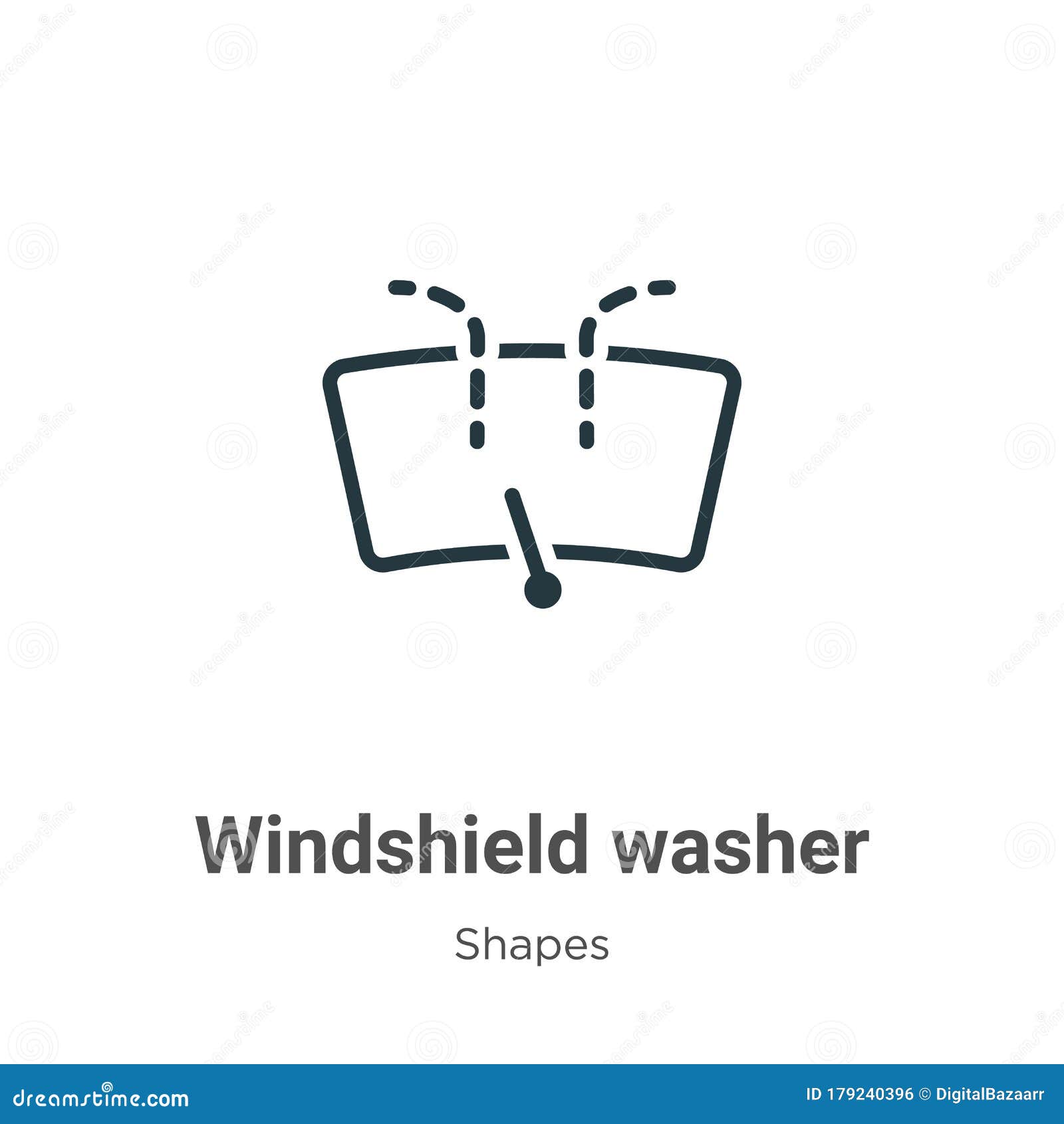 Windshield Washer Outline Vector Icon. Thin Line Black Windshield ...