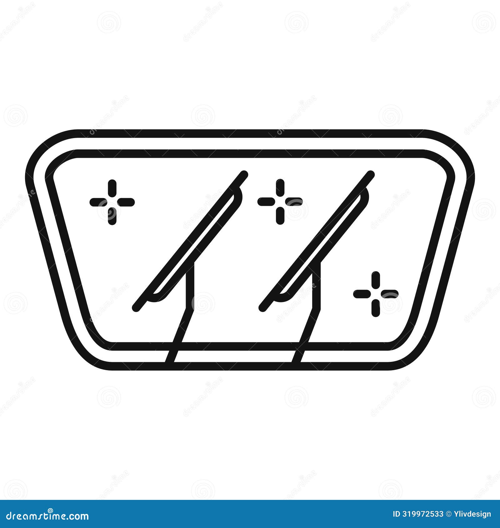 Windshield Wiper Icon Line Art Illustration Stock Illustration ...