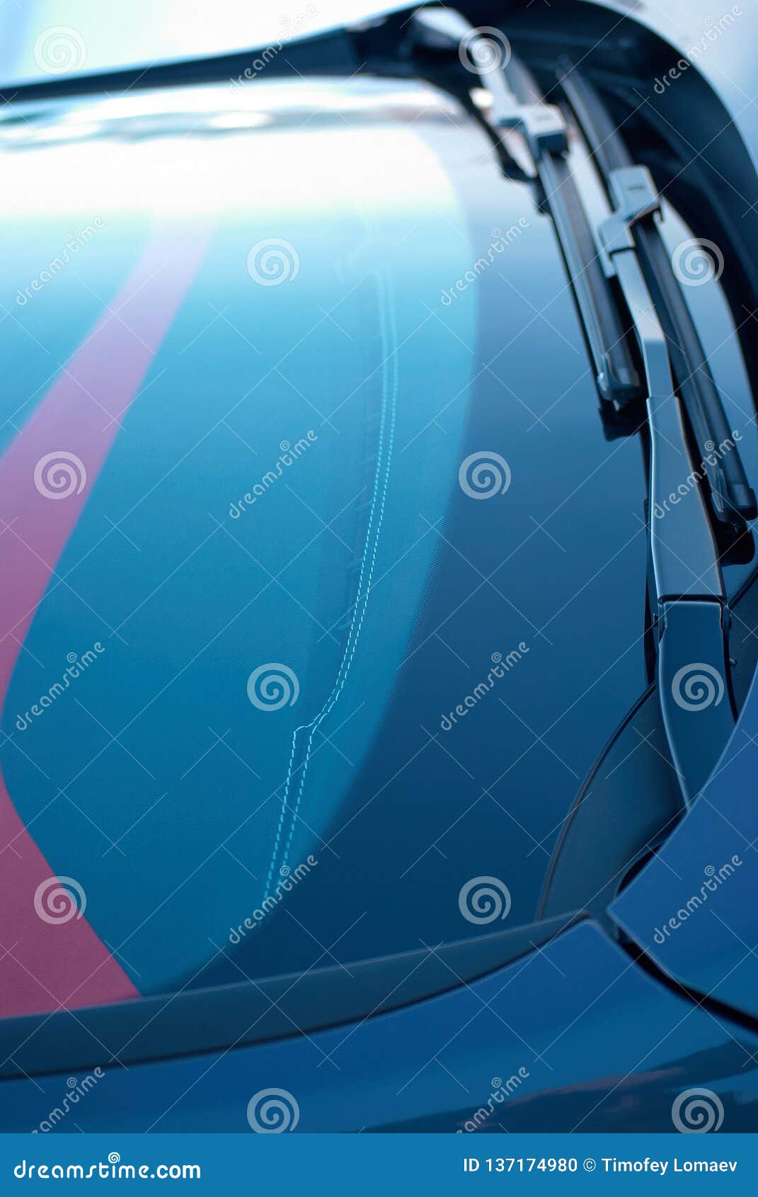 Windshield Wipers of a Black Car, Behind the Glass Panel Covered with ...