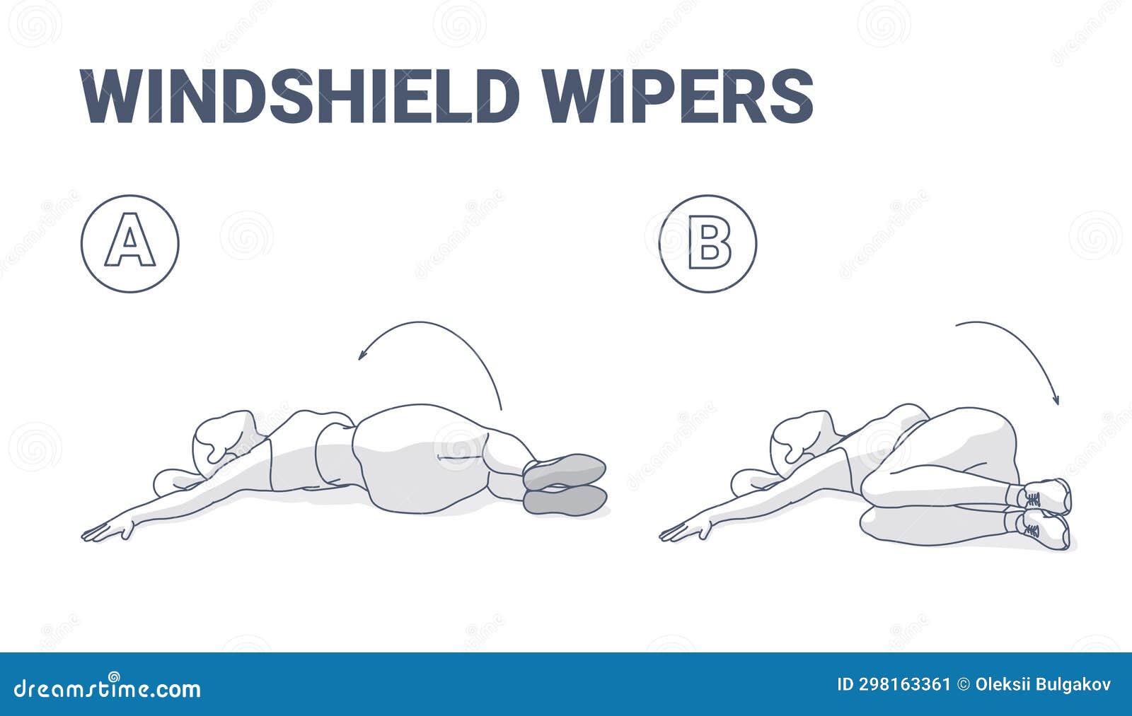 Windshield Wipers Female Exercise Black and White Outlined Guide ...